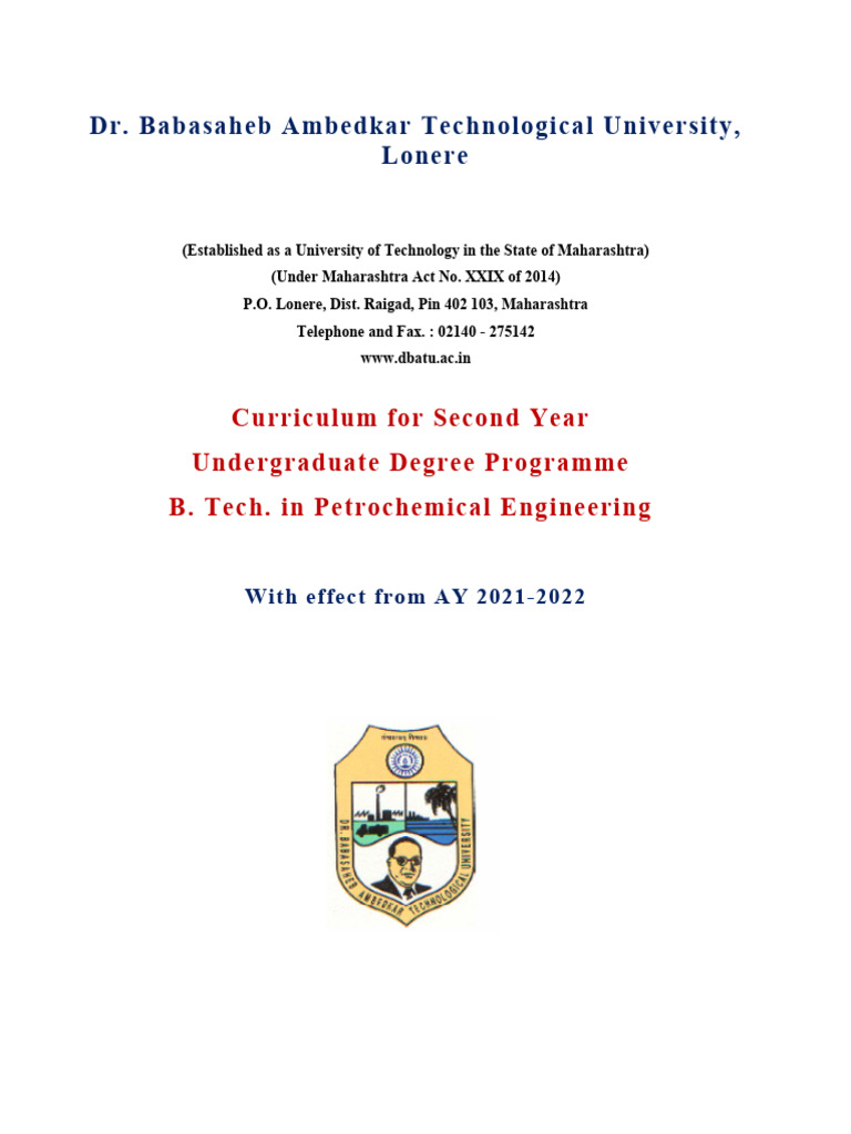 S. Y. B. Tech Petrochemical New Syllabus 2021 2022 | PDF