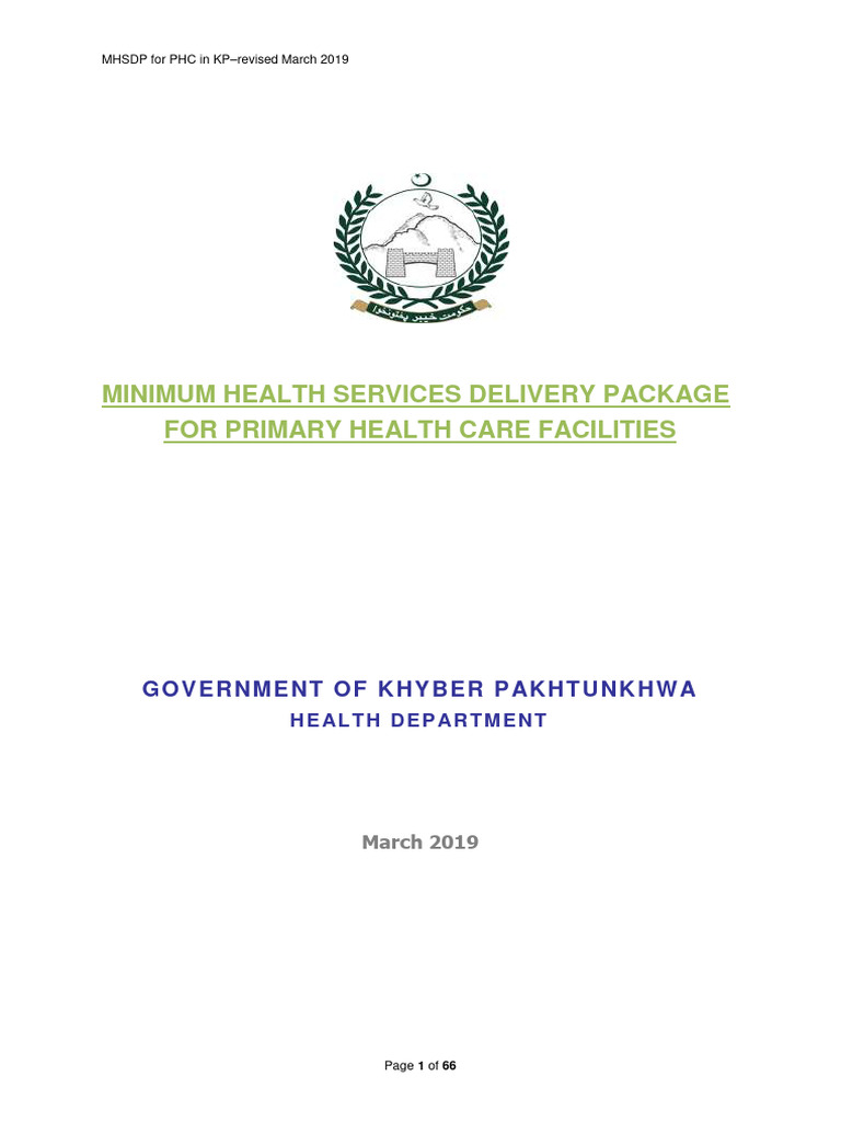 Minimum Health Services for KP PHC | PDF | Malnutrition | Health Care