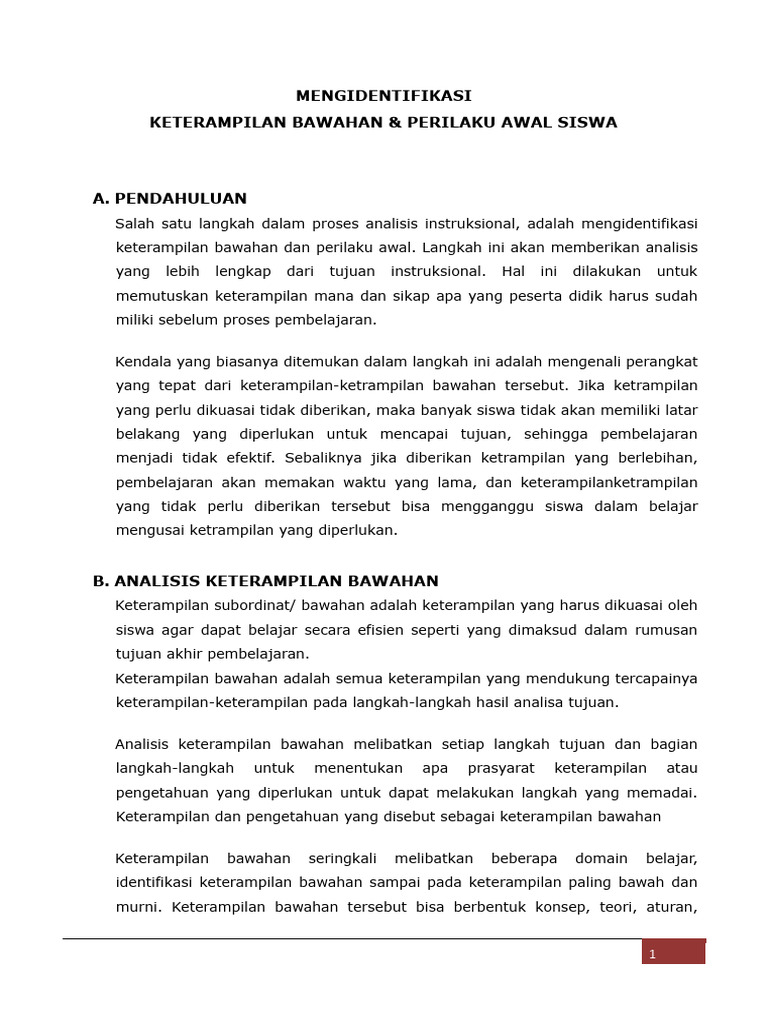 MENGIDENTIFIKASI KETERAMPILAN BAWAHAN An | PDF | Karier & Perkembangan | Pengembangan Diri