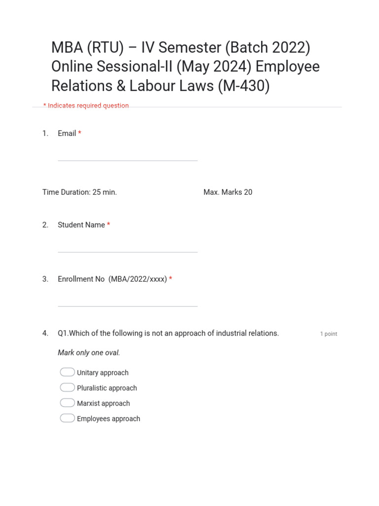Employee Relations and Labour Laws Quiz | PDF | Employment | Strike Action