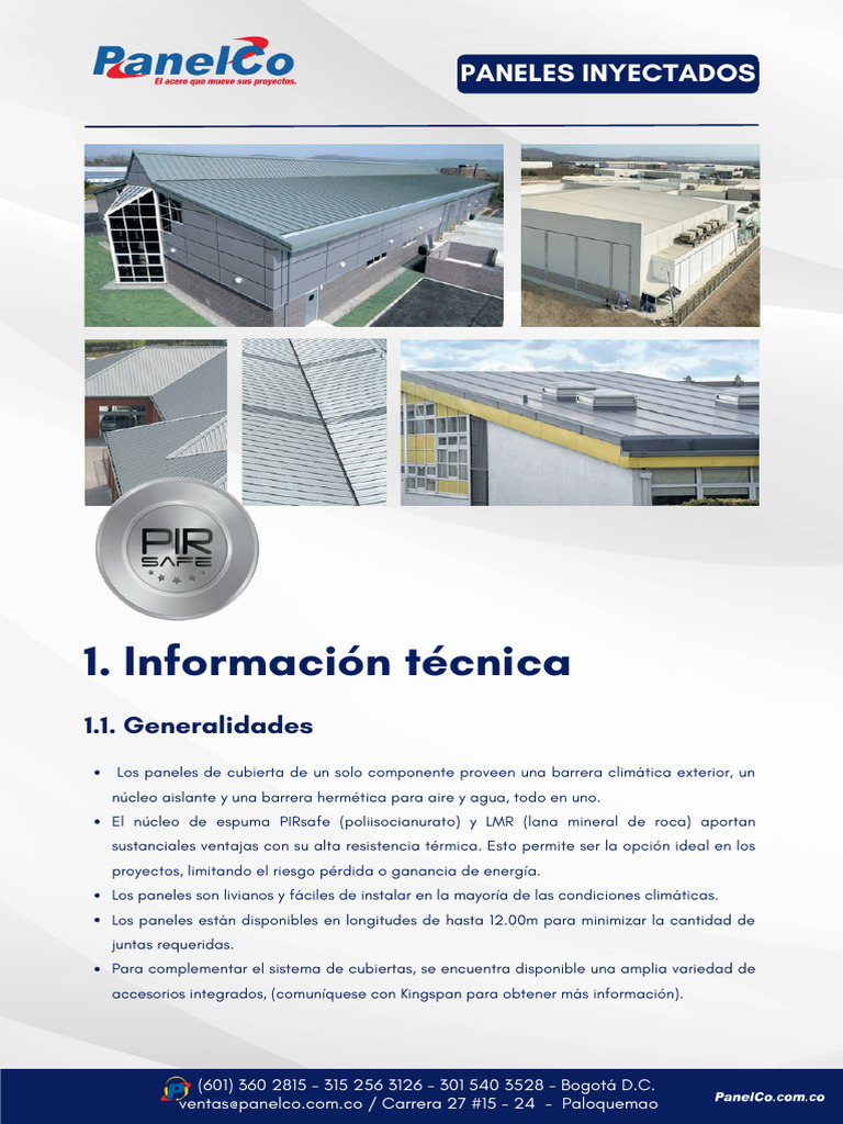 Ficha Tecnica Paneles Inyectados Ke | PDF | Aislamiento térmico | Aluminio