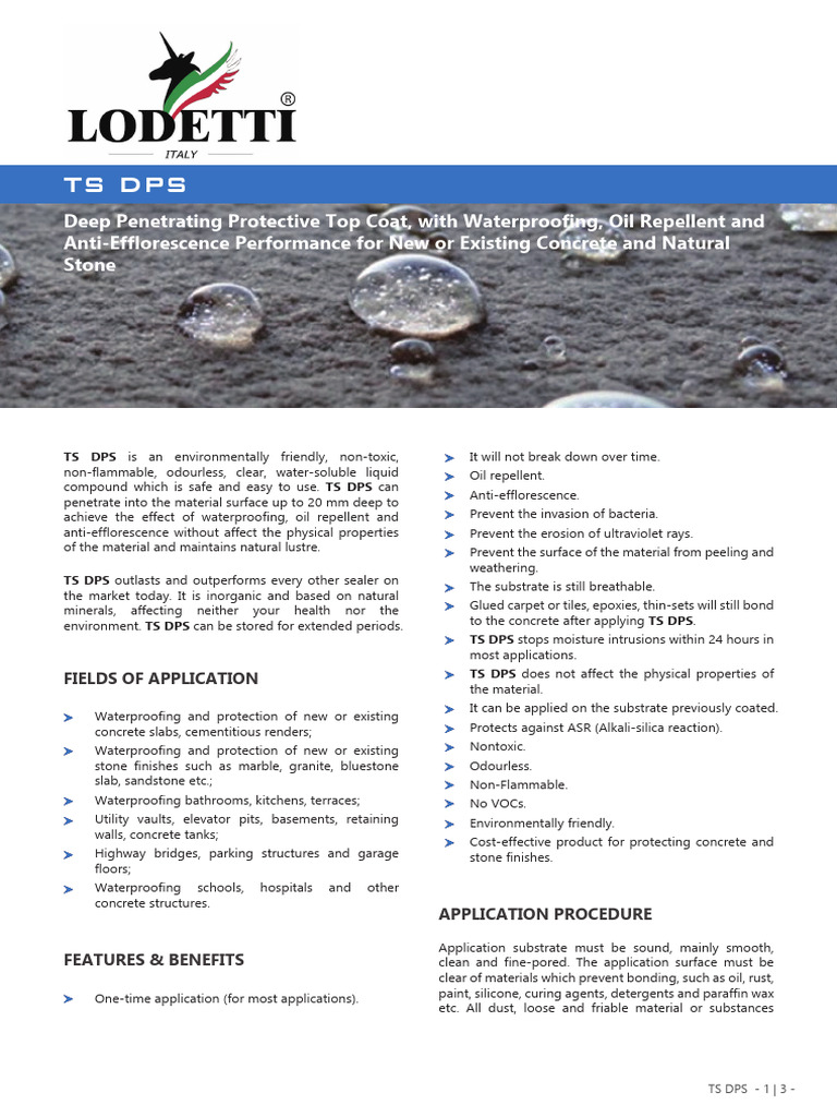 LODETTI TS DPS - Tds - v2.1 - en | PDF | Concrete | Acid