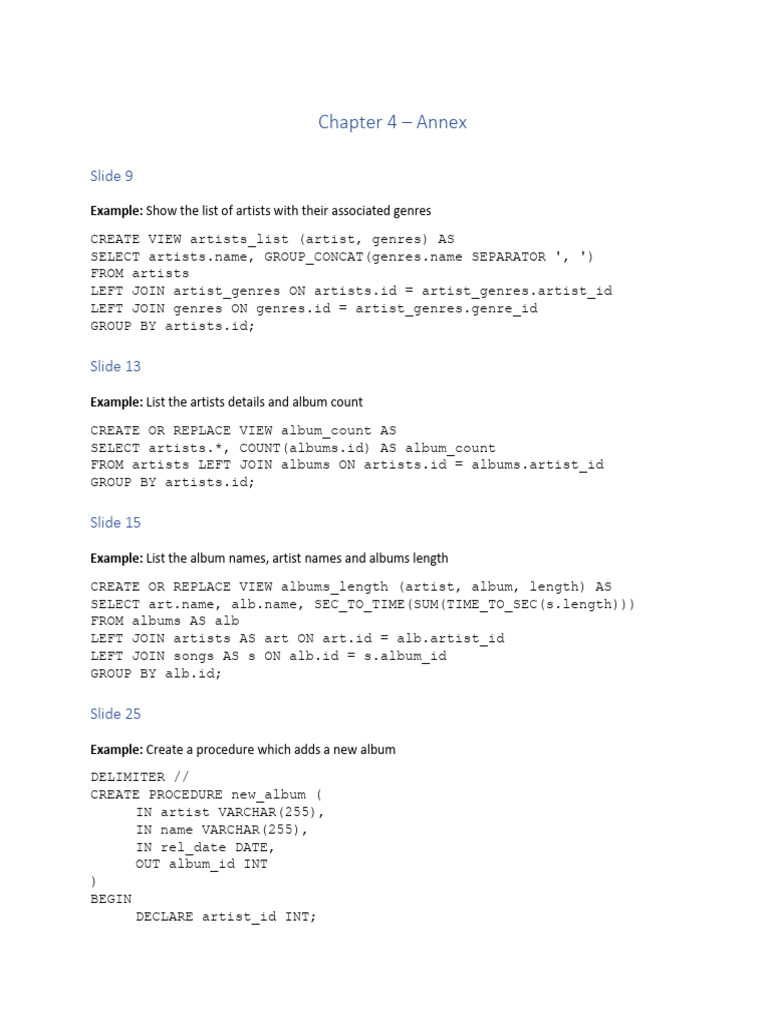 Chapter 4 - Annex | PDF | Databases | Computer Programming
