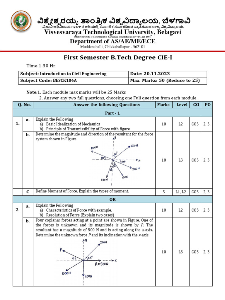 Besck104a - Cie 1 QP | PDF | Force