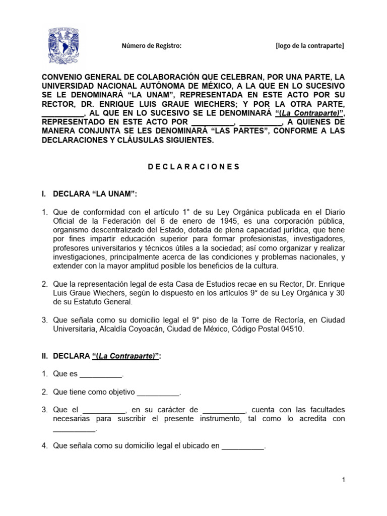 1 Modelo de Convenio General de Colaboracion | PDF