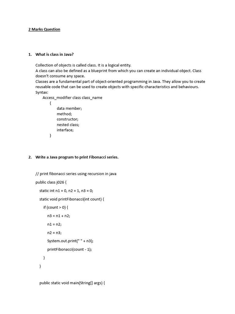 Semester Question Bank 2 Solution | Download Free PDF | Method (Computer Programming) | Class ...