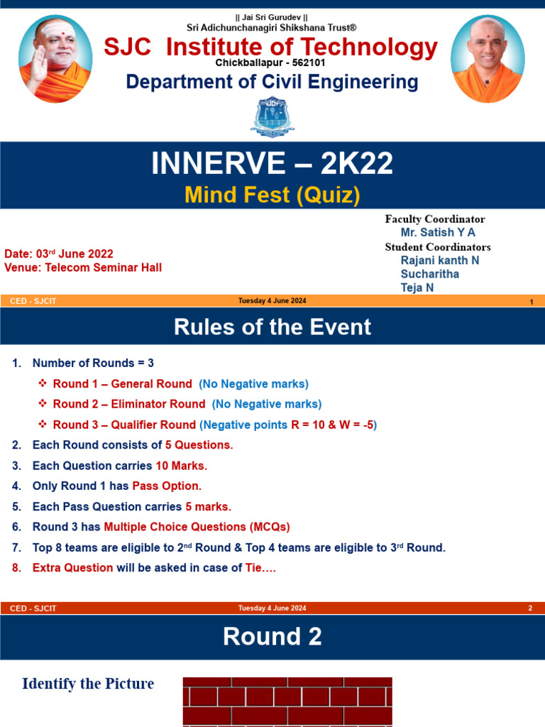 Mind Fest (Quiz) Innerve Event | PDF | Concrete | Friction