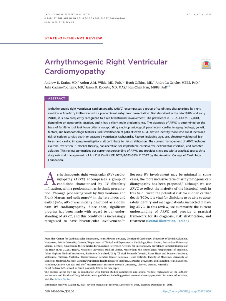 ARVC Chi Chan2022 | PDF | Heart | Cell Biology