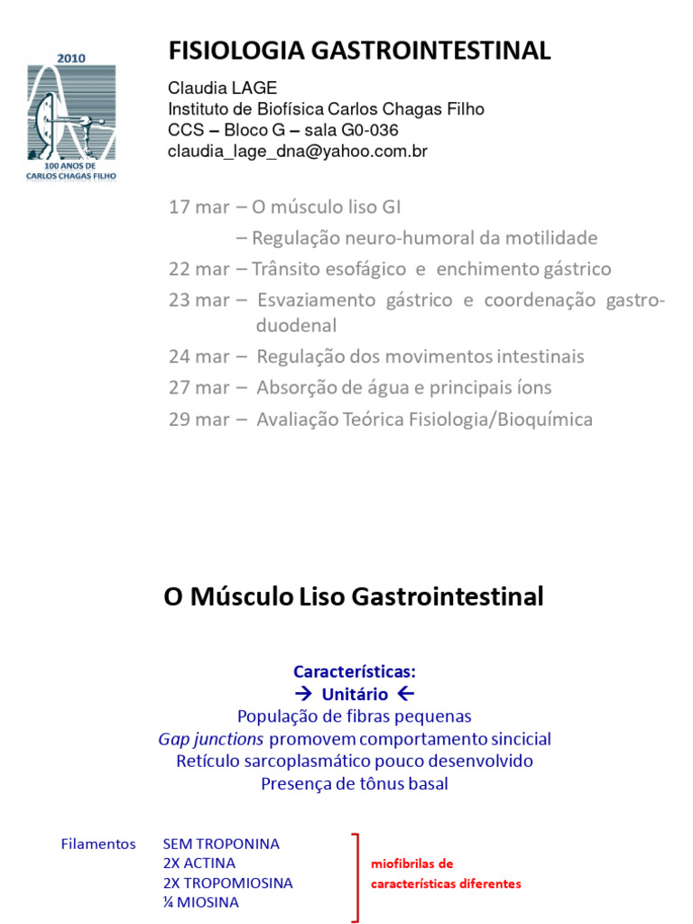 Fisiologia do Músculo Liso Gastrointestinal | PDF | Sistema Locomotor ...
