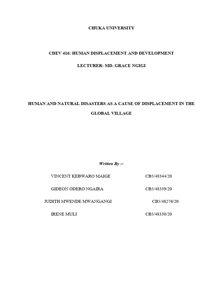 Human Displacement And Development Pdf Natural Disasters Climate