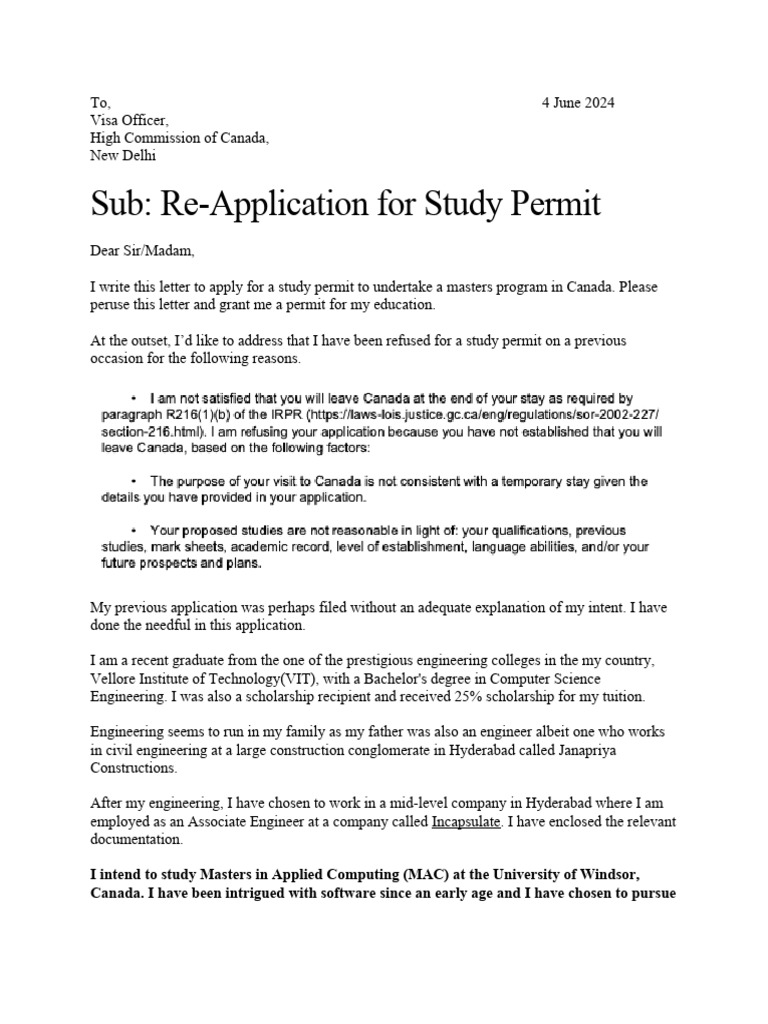 Motivation Letter - Manjunath Reddy | PDF | Career & Growth