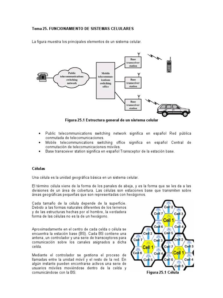 Funcionamiento de Redes Celulares | PDF | Telefonía móvil | Red celular