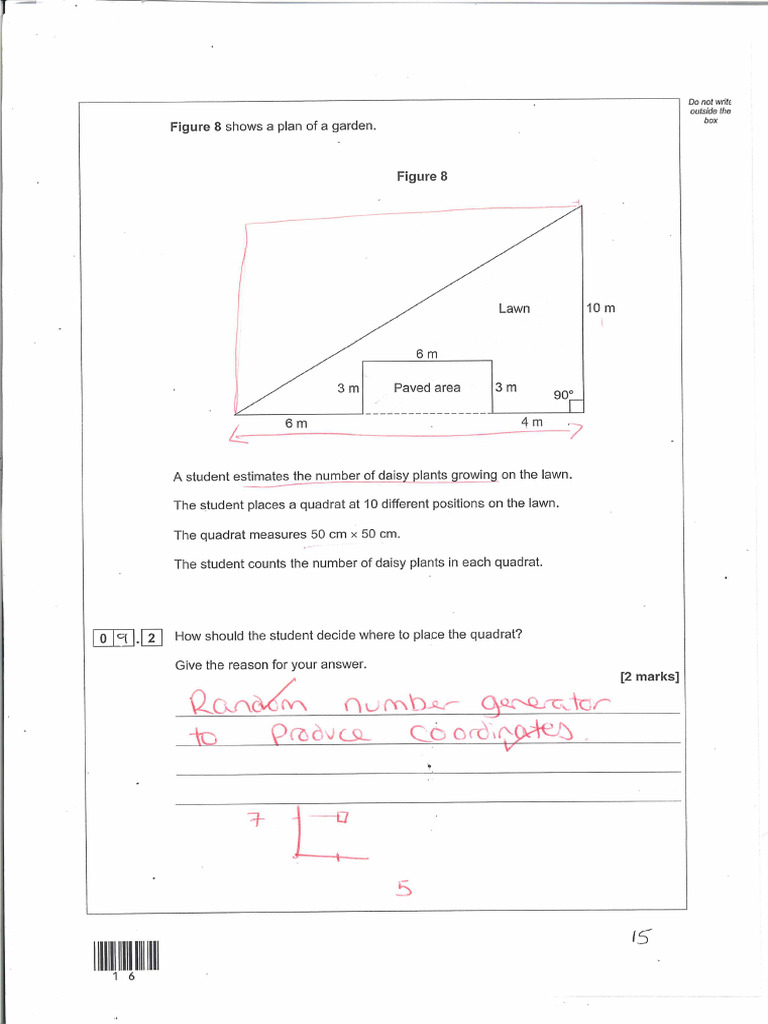 Quadrats Horid Quadrat Question MS | PDF