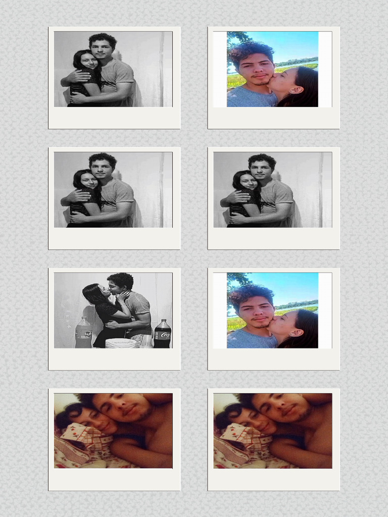 Cartão de fotos pessoais estilo colagem em pêssego e branco (1) | PDF