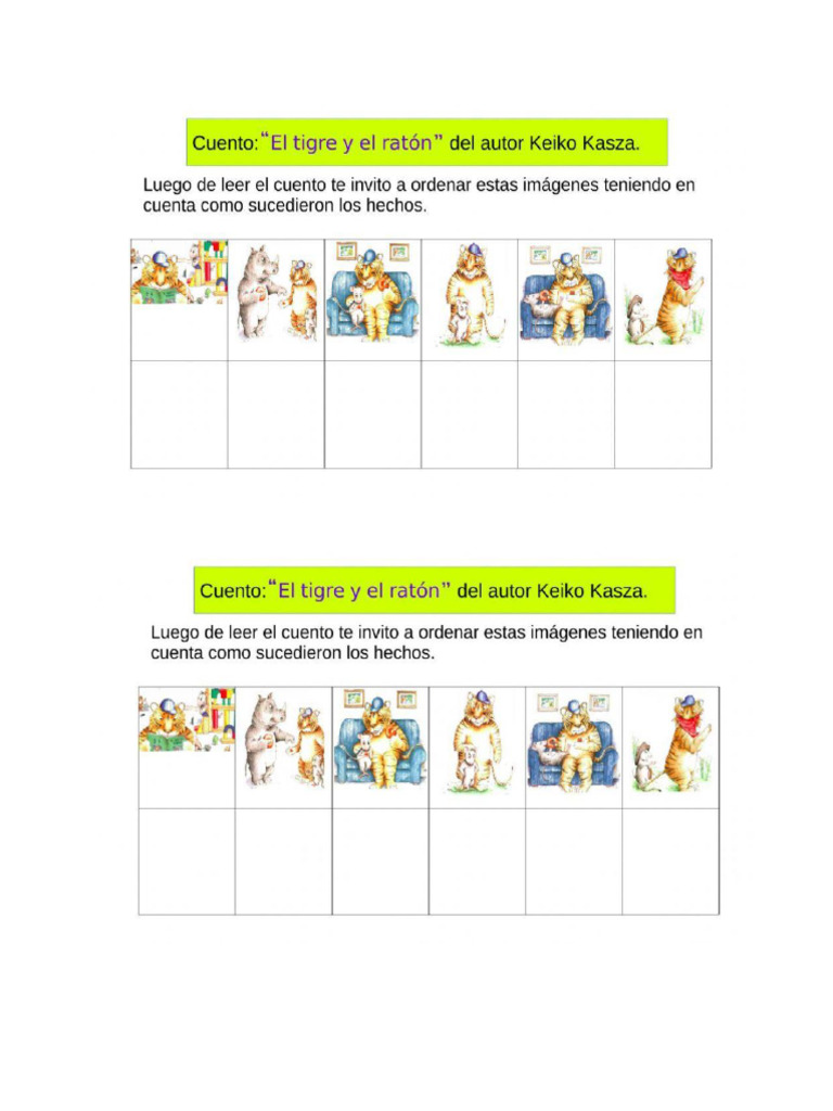 Comprensión de Lectura Tigre y Ratón | PDF