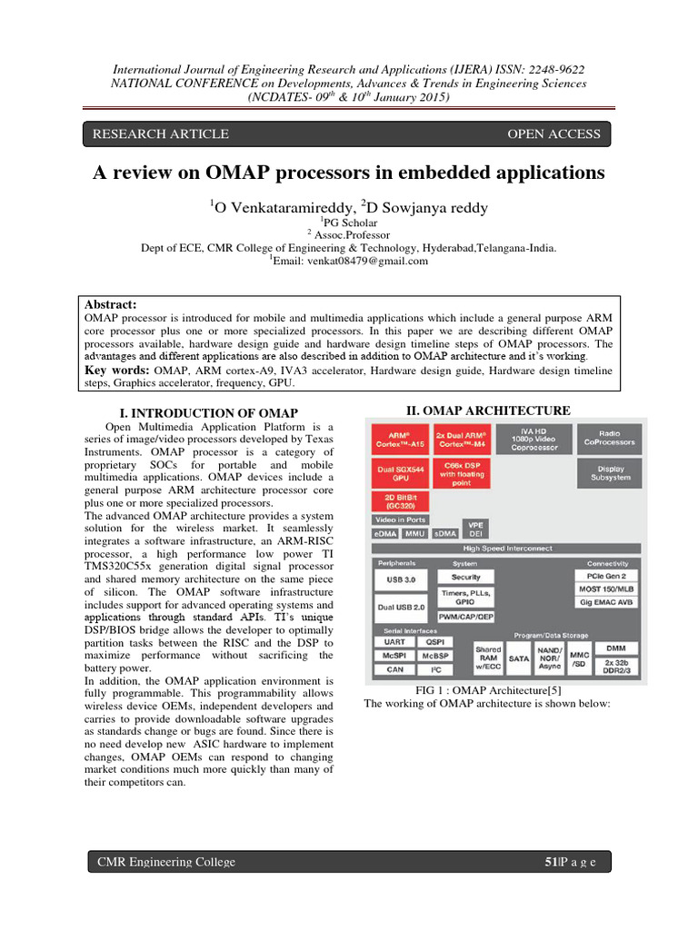OMAP Processors in Embedded Applications | PDF | Digital Technology ...