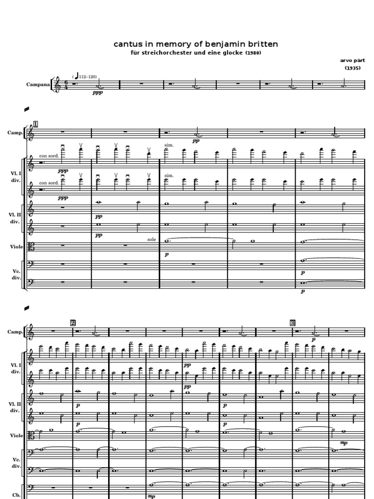 Arvo Pärt - Cantus in Memoriam Benjamin Britten | PDF