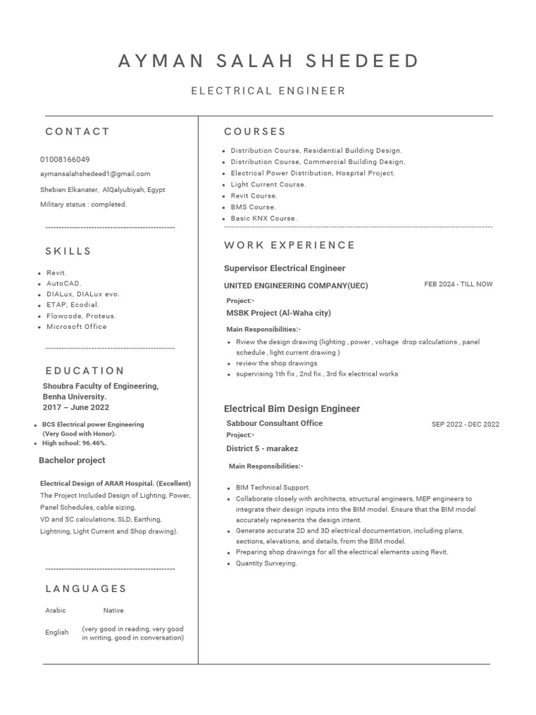 Minimalist White and Grey Professional Resume | Download Free PDF ...