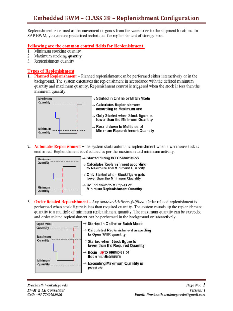Embedded Ewm Class 38 Replenishment Configuration Pdf Warehouse