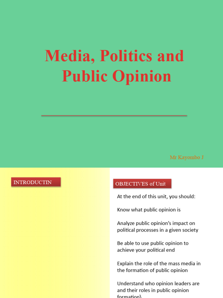 Lecture 10 - Media, Politics and Public Opinion | PDF | Public Opinion ...