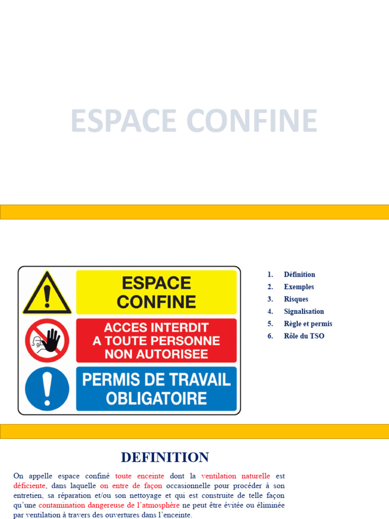 Espaces Confinés : Définition et Sécurité | PDF | Technologie et ingénierie