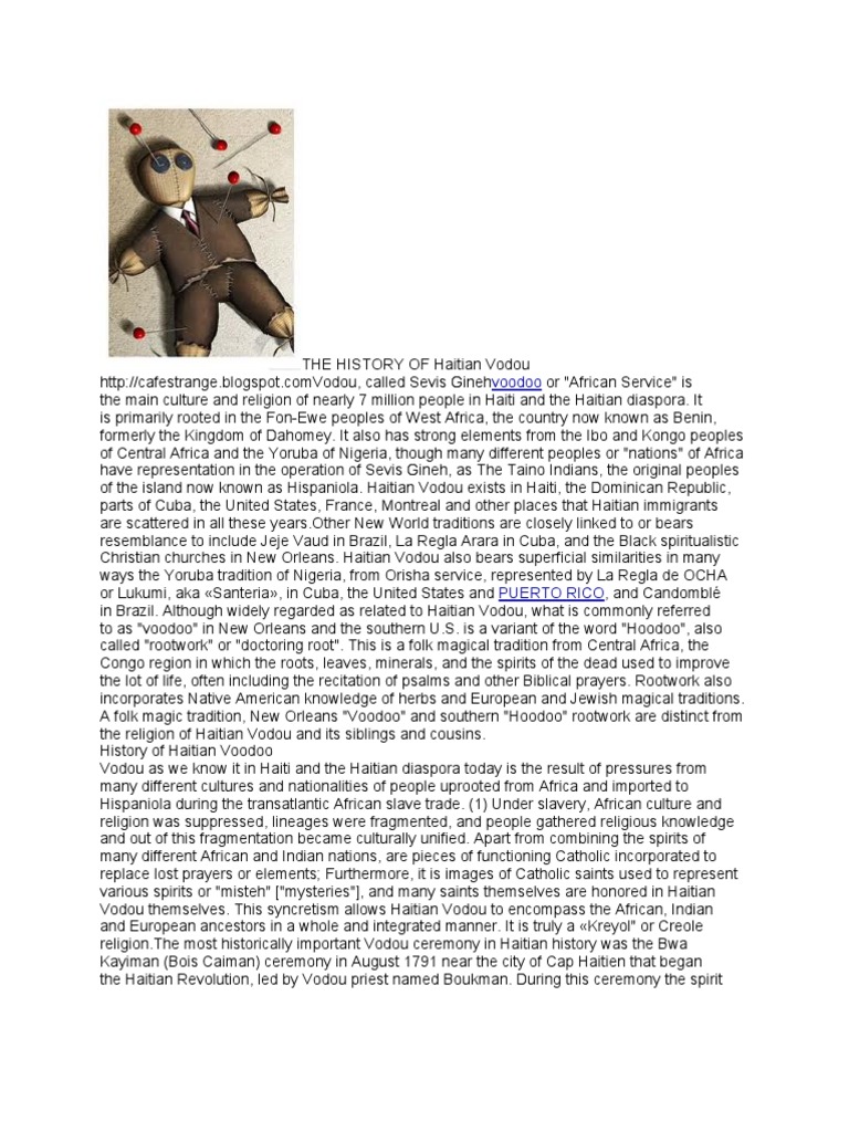 THE HISTORY OF Haitian Vodou | PDF | Haitian Vodou | Religion And Belief