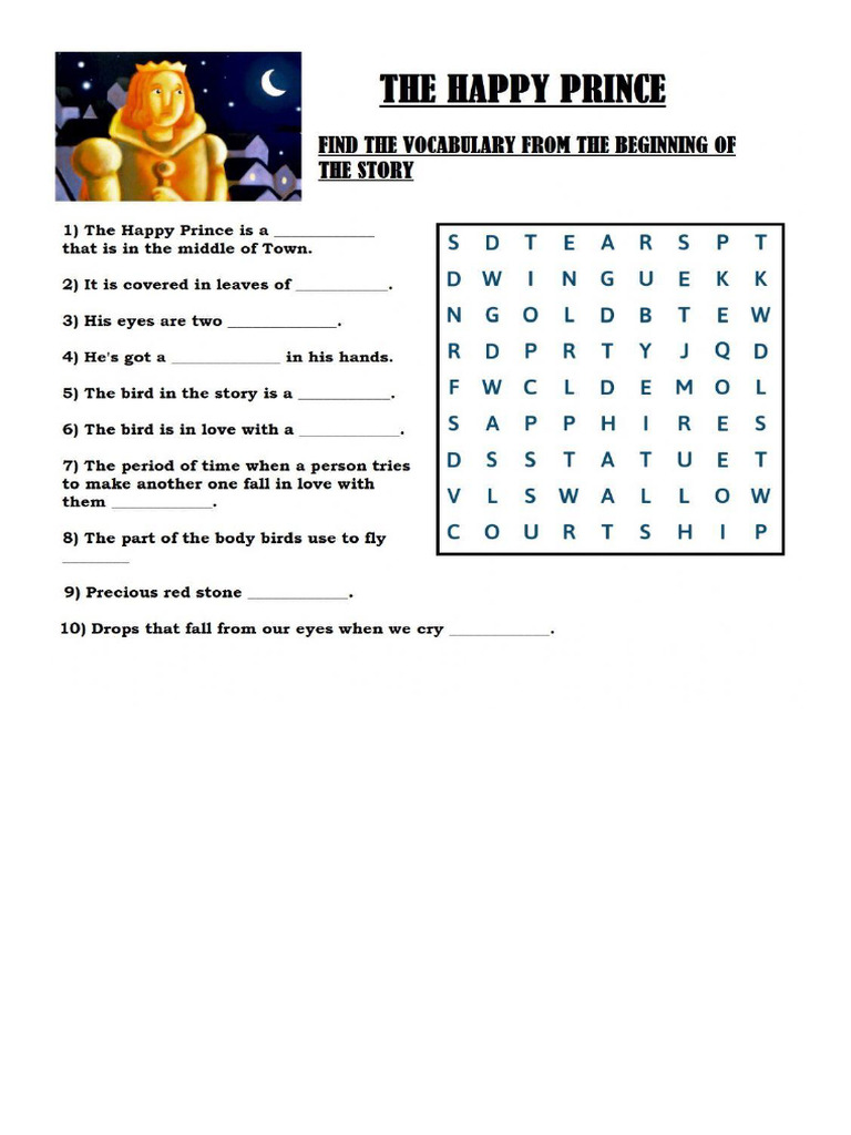 Vocabulary - The Happy Prince | PDF