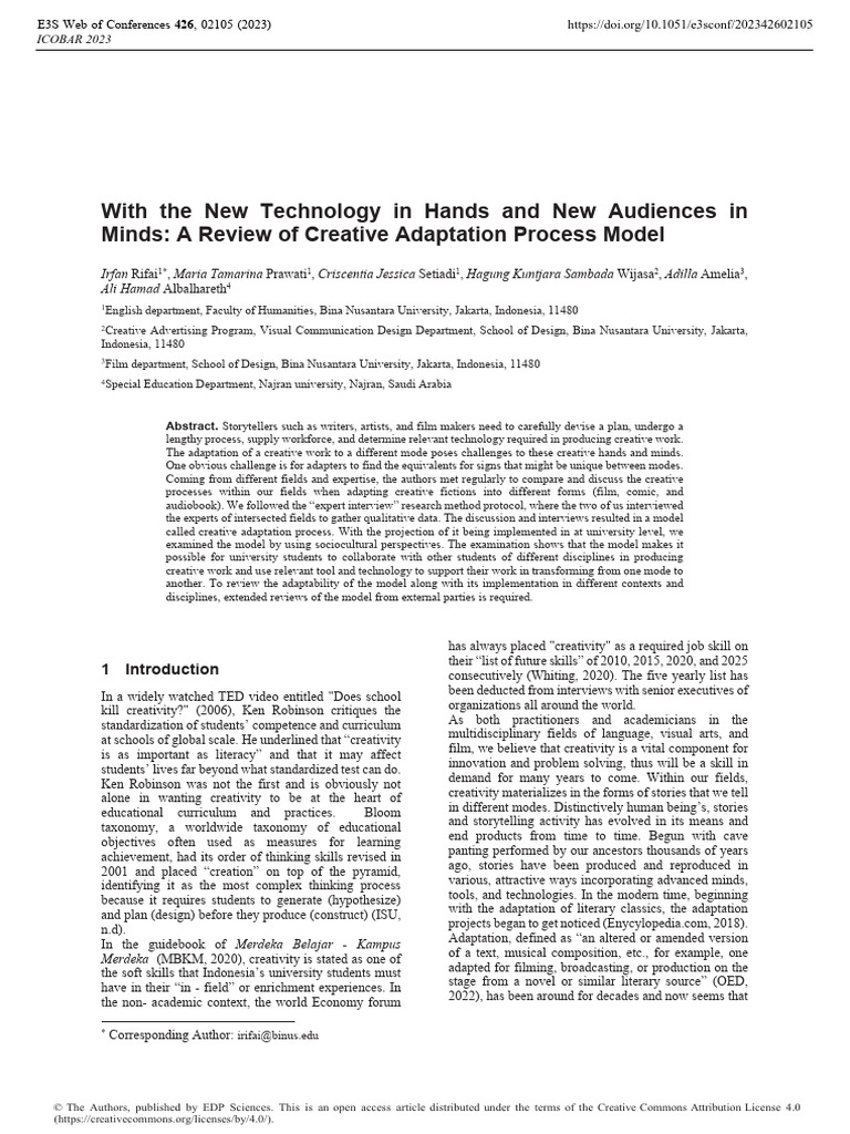 Models of Creativity | PDF | Creativity | Expert