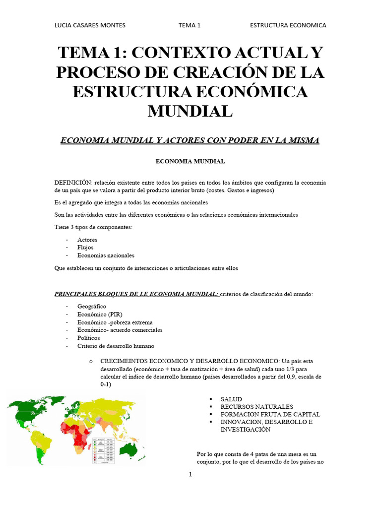 TEMA 1 CONTEXTO ACTUAL Y PROCESO DE CREACION ESTRUCTURA ECONOMICA MUNDIAL | PDF | Fondo ...