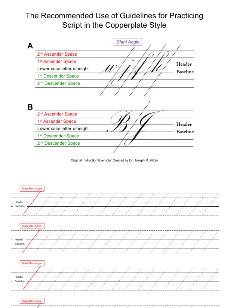 Copperplate Script Practice Guidelines | PDF | Foreign Language Studies ...