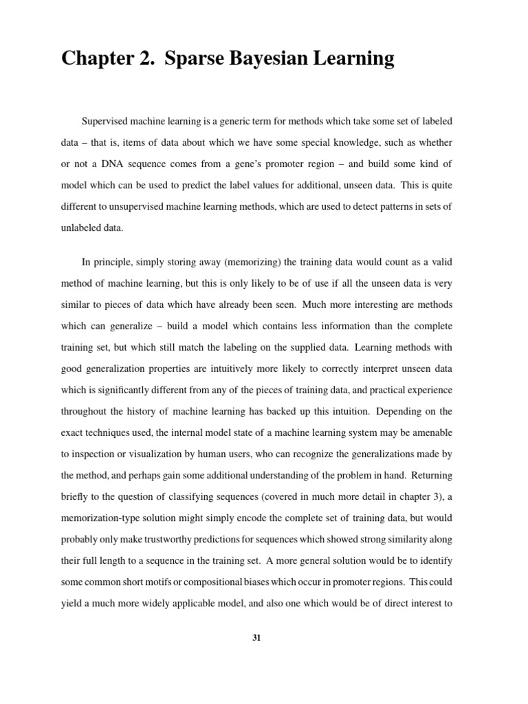 Chapter 2 Sparse Bayesian Learning Pdf Support Vector Machine Machine Learning