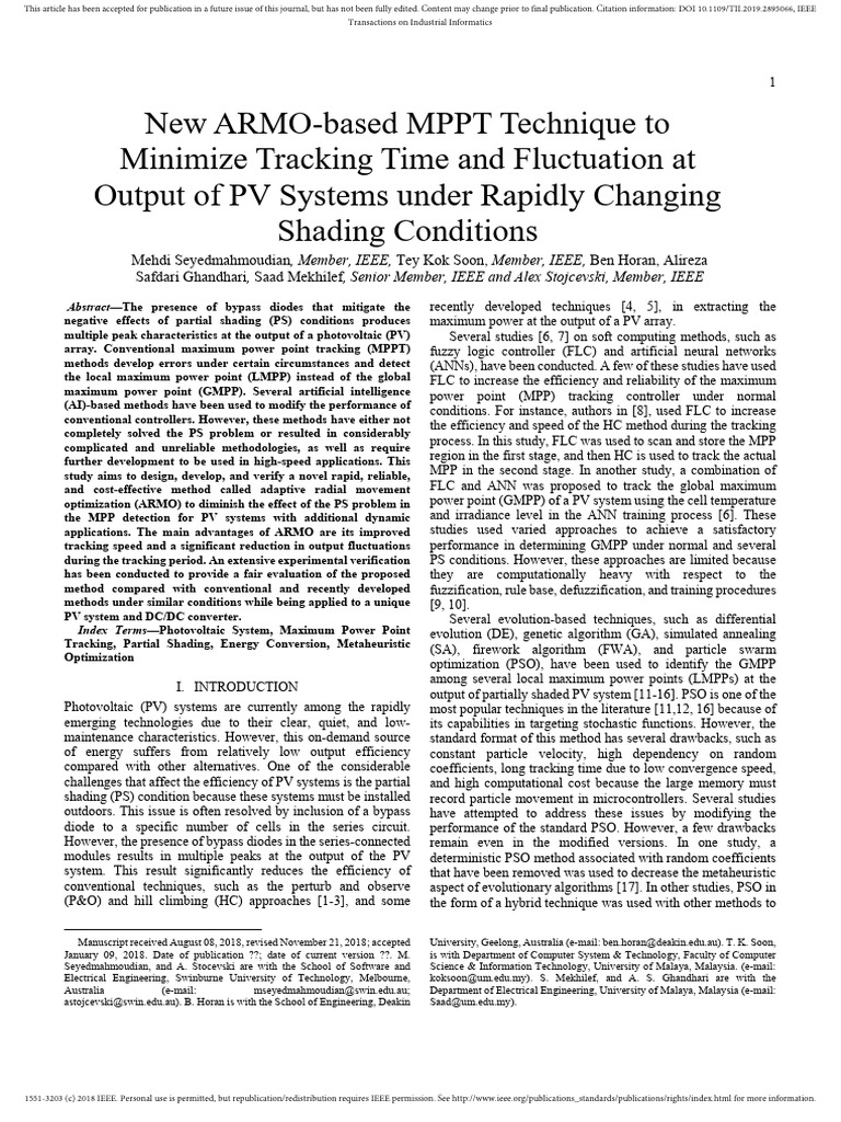 19new Armo Based Mppt Technique To Minimize Tracking Time And Fluctuation At Output Of Pv 