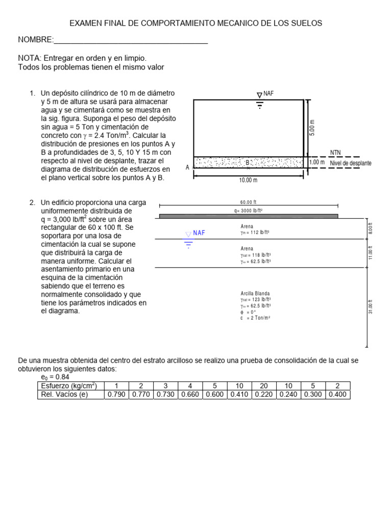 Examen Final Junio 2021 | PDF | Fundación (Ingeniería)