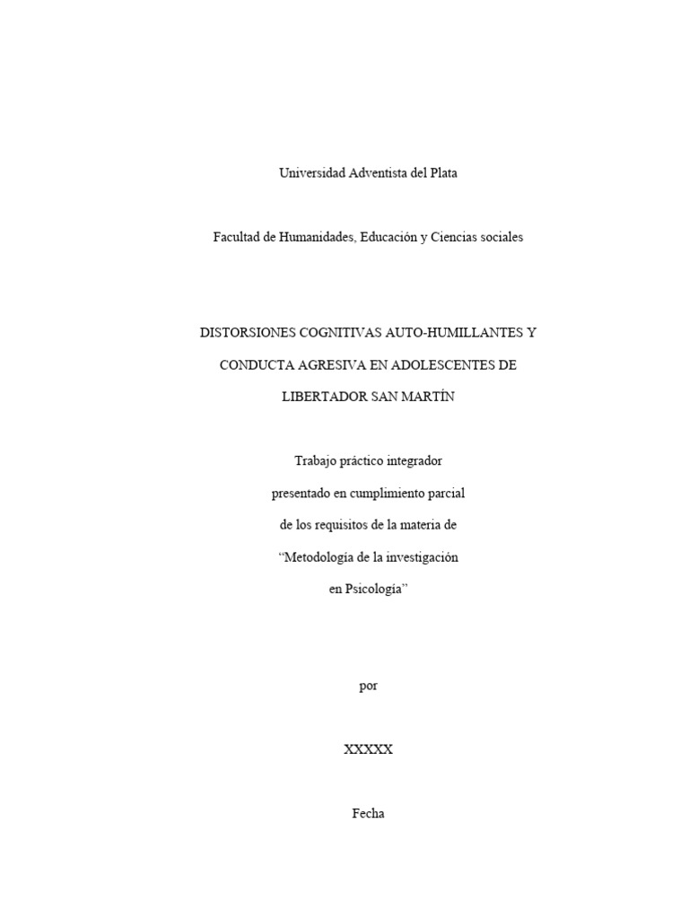 Ejemplo TP Integrador Final | PDF | Comportamiento | Pensamiento
