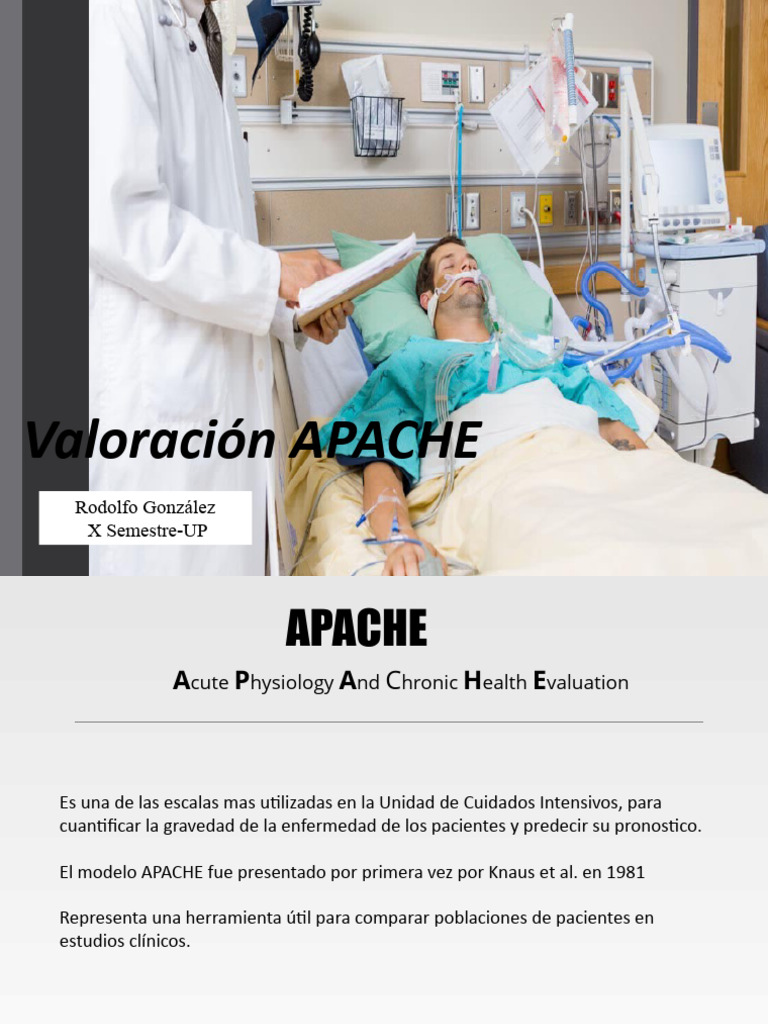 Evolución de la Escala APACHE en UCI | PDF | Medicina CLINICA | Especialidades Medicas
