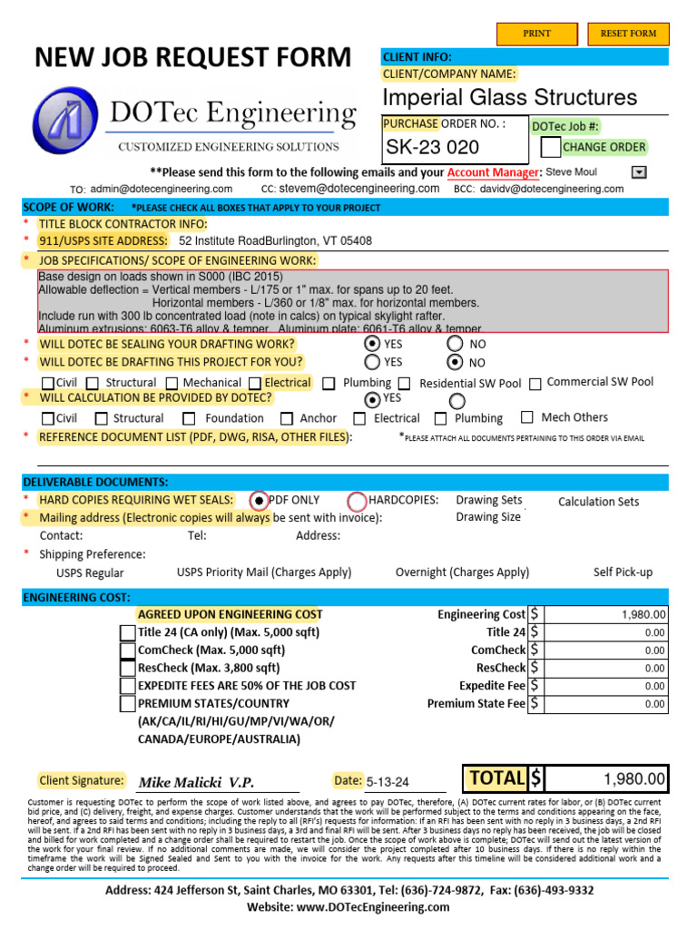 New Job Request Form V8.2 Approved | PDF | United States Postal Service