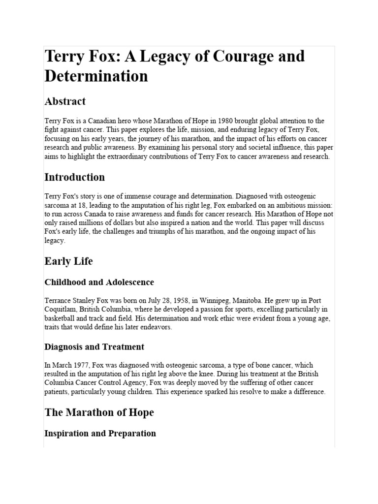 Terry Fox | PDF | Clinical Medicine