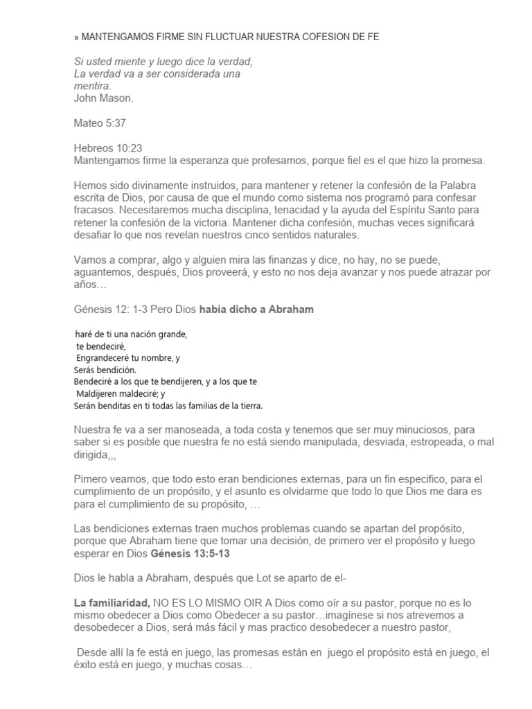 Mantengamos Firme Sin Fluctuar Nuestra Cofesion de Fe 2 | PDF | Verdad ...