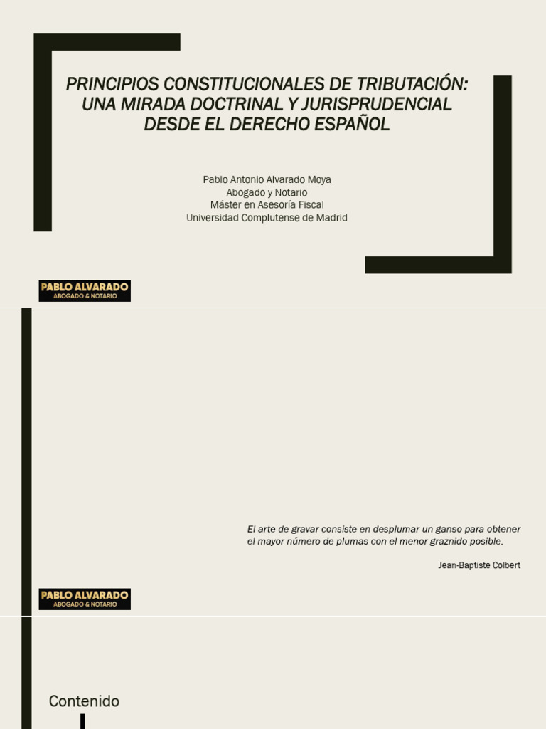 Principios Constitucionales de Tributación, Una Mirada Doctrinal y ...