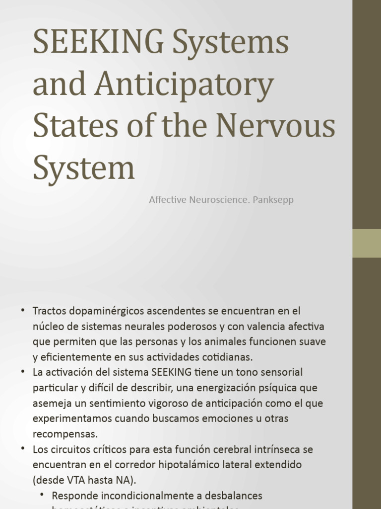 Panksepp SEEKING System | PDF | Las emociones | Cerebro