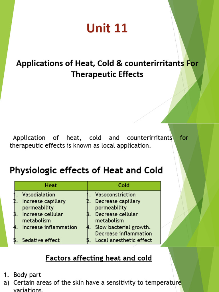 Unit 11 - Heat & Cold | PDF | Clinical Medicine | Medical Specialties