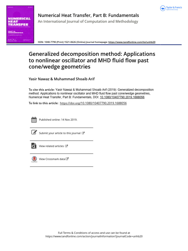 Generalized Decomposition Method Applications To Nonlinear Oscillator ...
