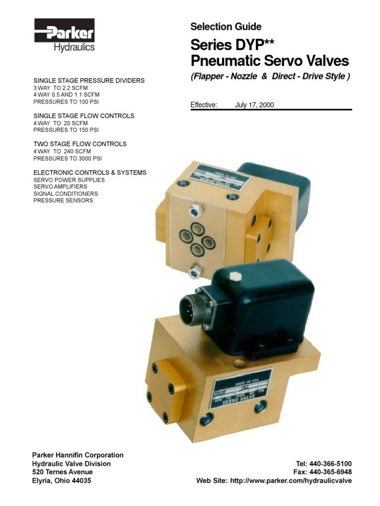 Parker Pneumatic Servo Rev-B | PDF | Valve | Mechanical Engineering