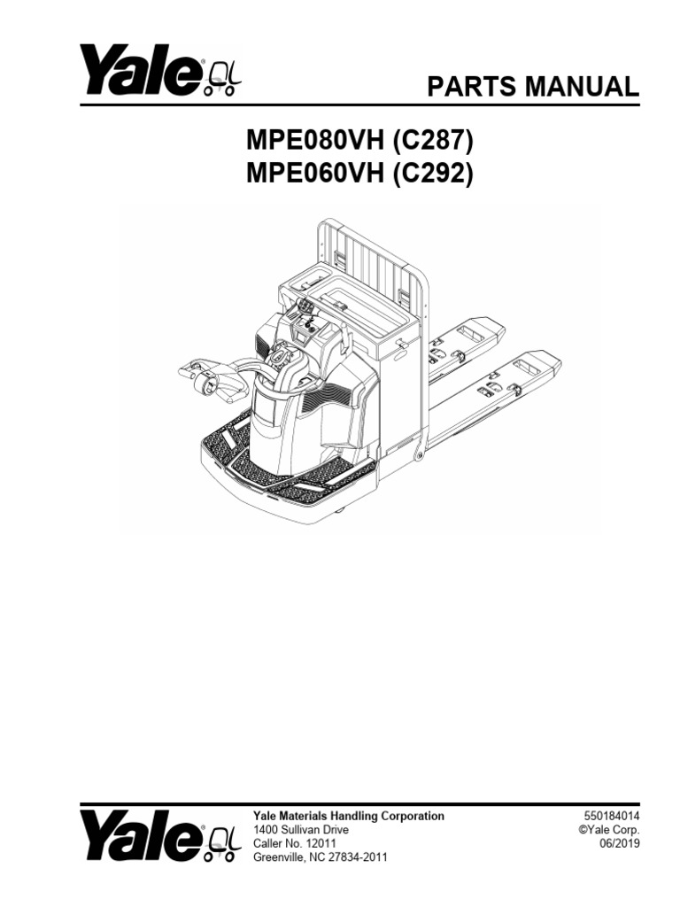 Yale MPE060/MPE080 Parts Manual | PDF | Motor Vehicle | Vehicles