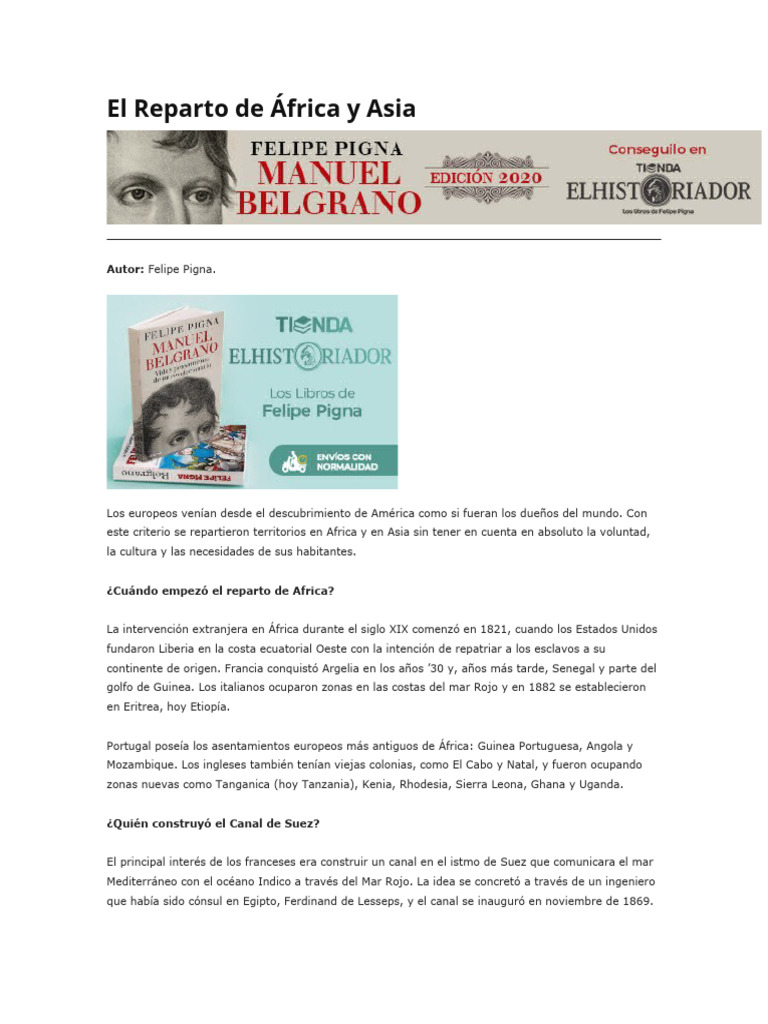 El_Reparto_de_Africa_y_Asia | PDF | Imperio Británico | África