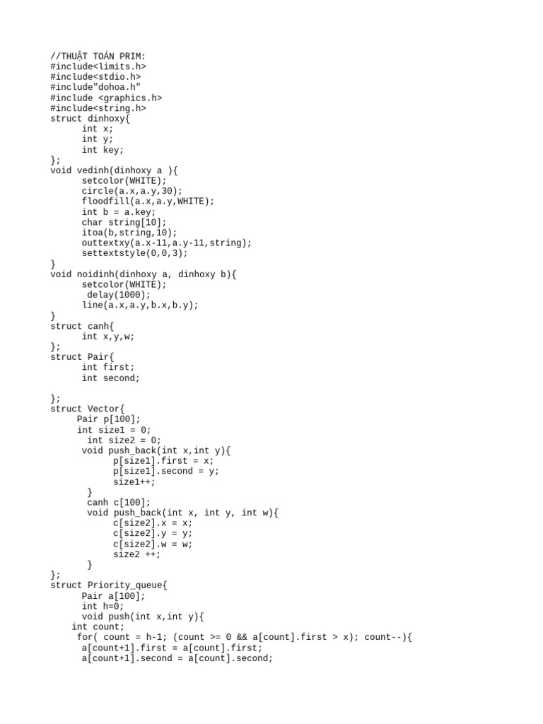 Prim Algorithm Visualization | PDF | Computer Programming | C++