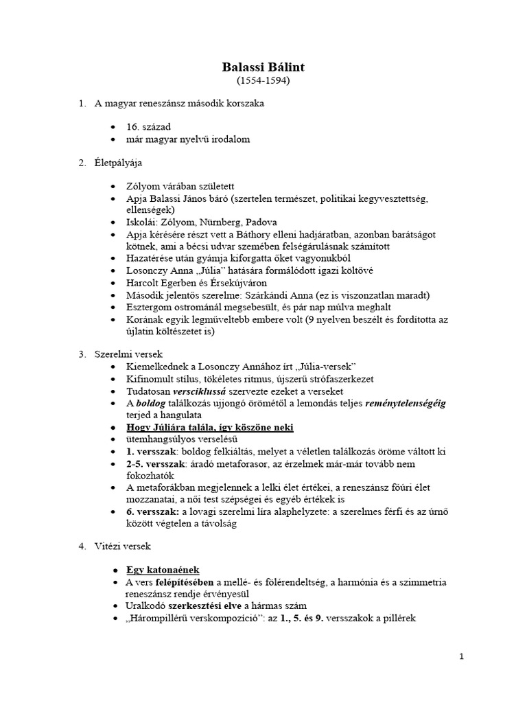 Balassi Bálint | PDF