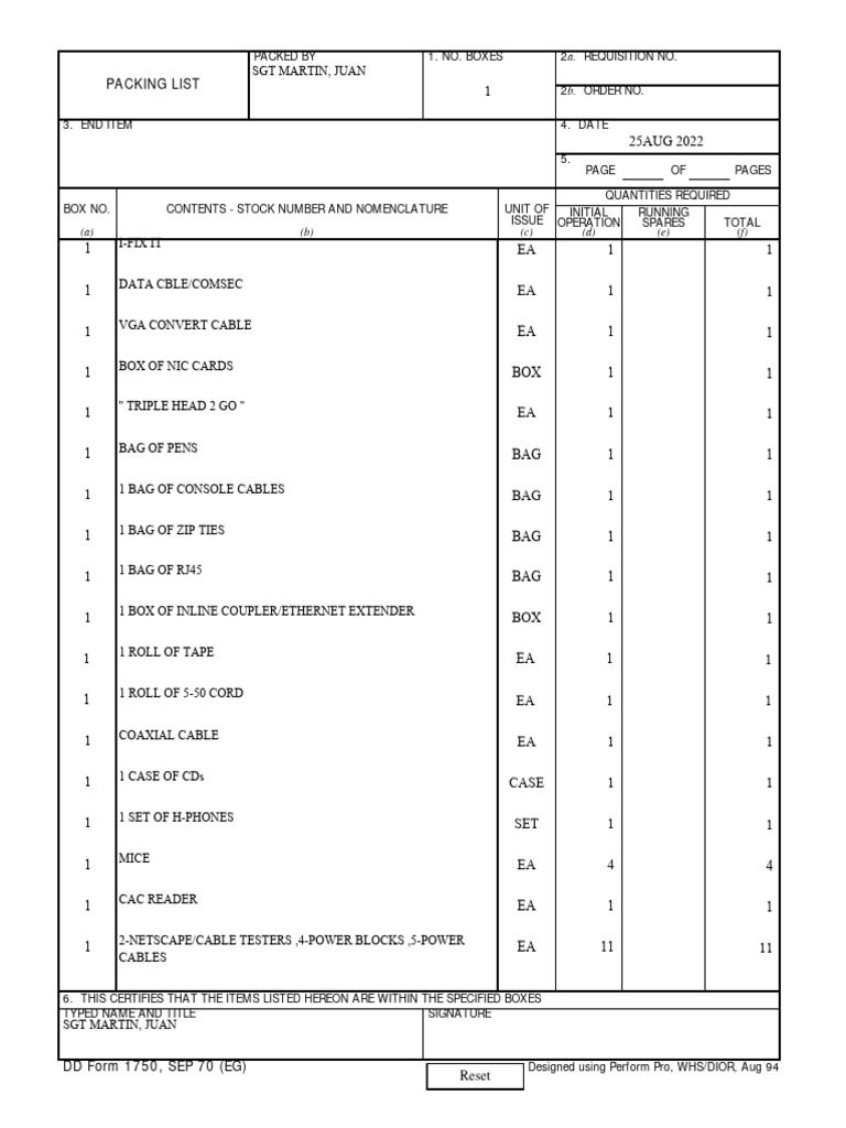 Military Packing List Template | PDF | Computer Engineering | Computing