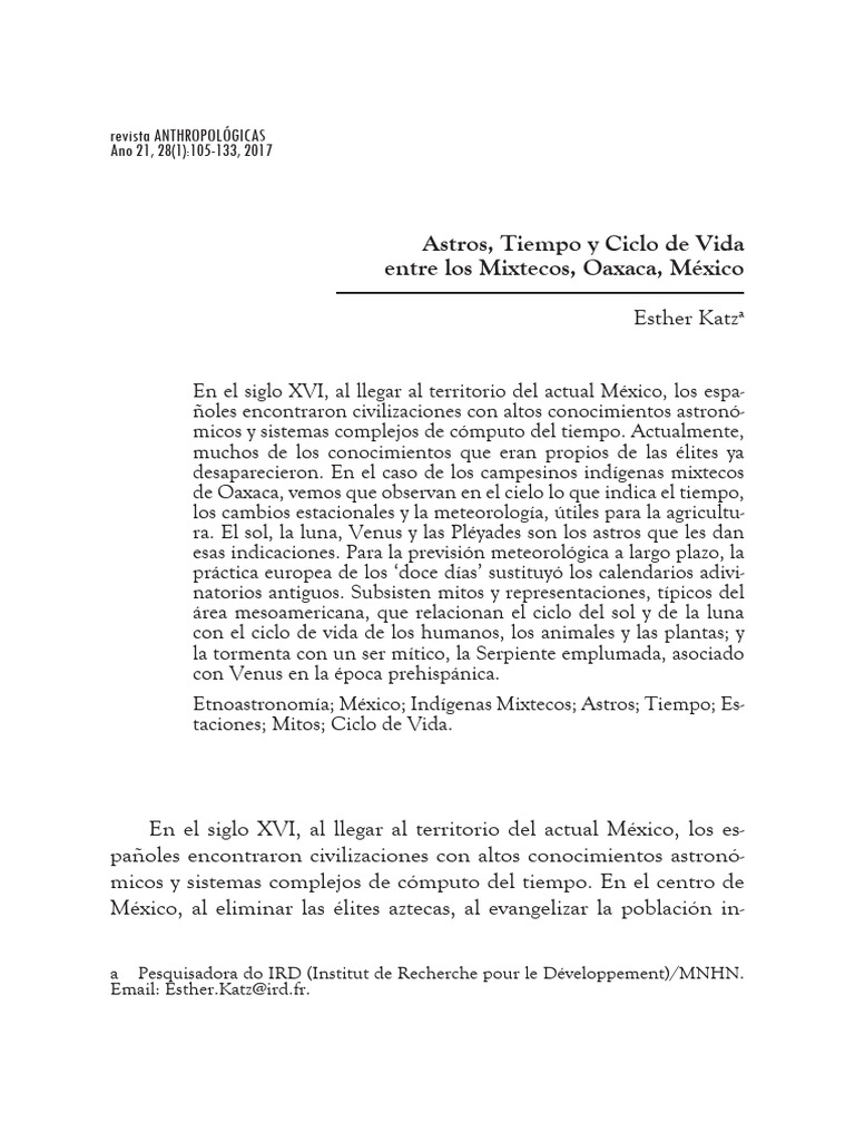 Esther Katz Astros Tiempo Ciclo Vida | PDF | Mesoamérica | México