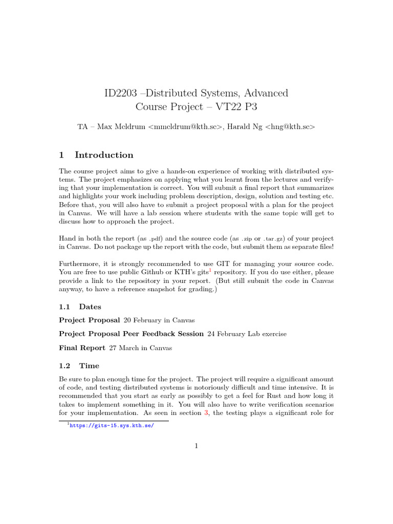 ID2203 Project 2022 | PDF | Cache (Computing) | Information Technology Management